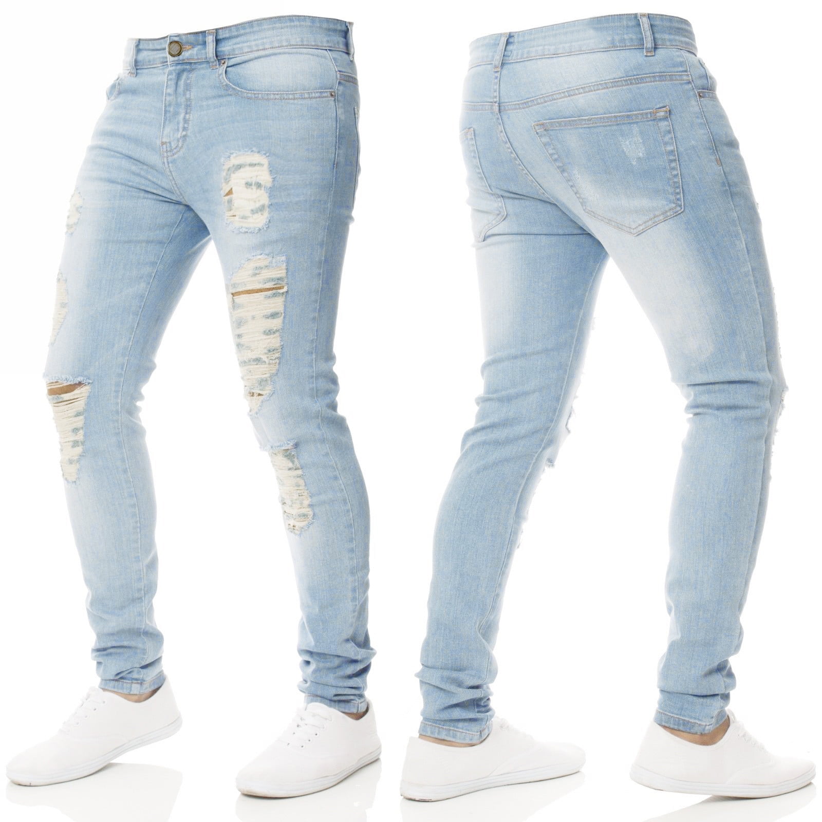 Casual Chic Jeans for Men Hombre Pants Light Blue Fit Leisure, Fashion ...