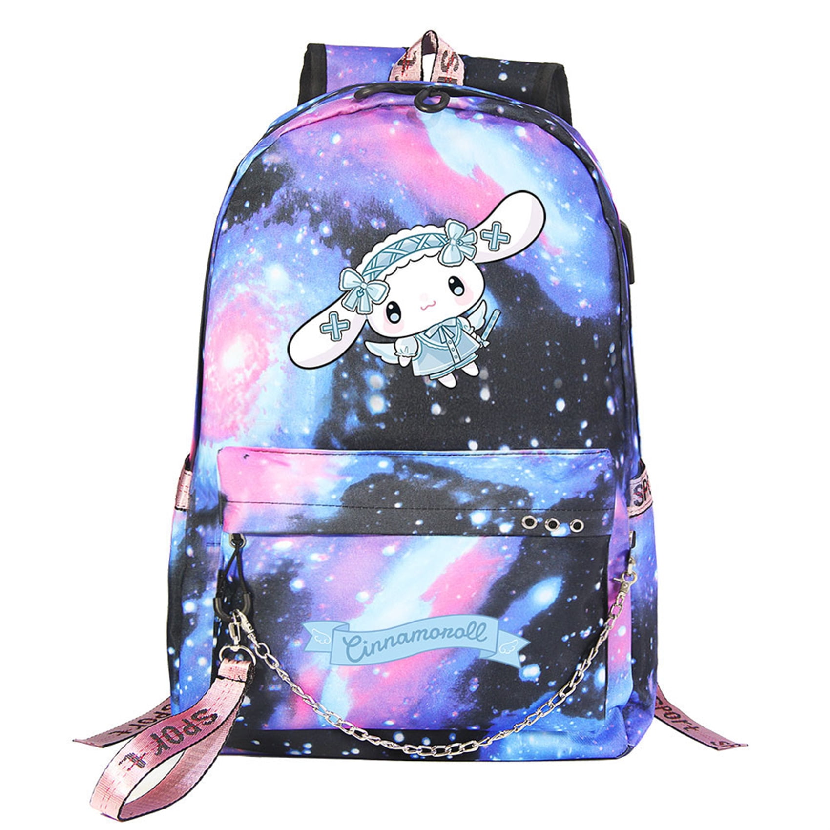 Casual Cinnamoroll Backpack Waterproof USB Knapsack Lightweight Cartoon ...