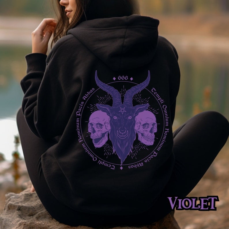 Casual Class-WM148 NEW BRAND, fleece hoodie, Baphomet 666 Occult Hoodie ...