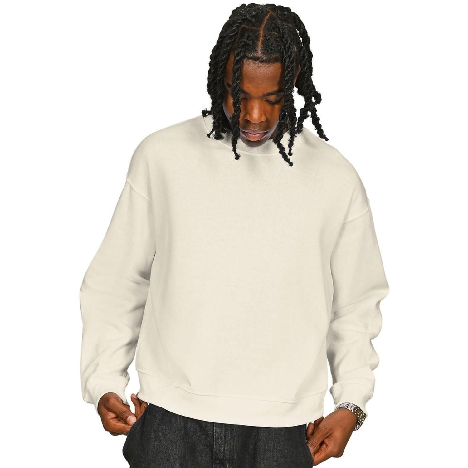 Casual Classics Mens Ringspun Cotton Extended Neckline Oversized ...
