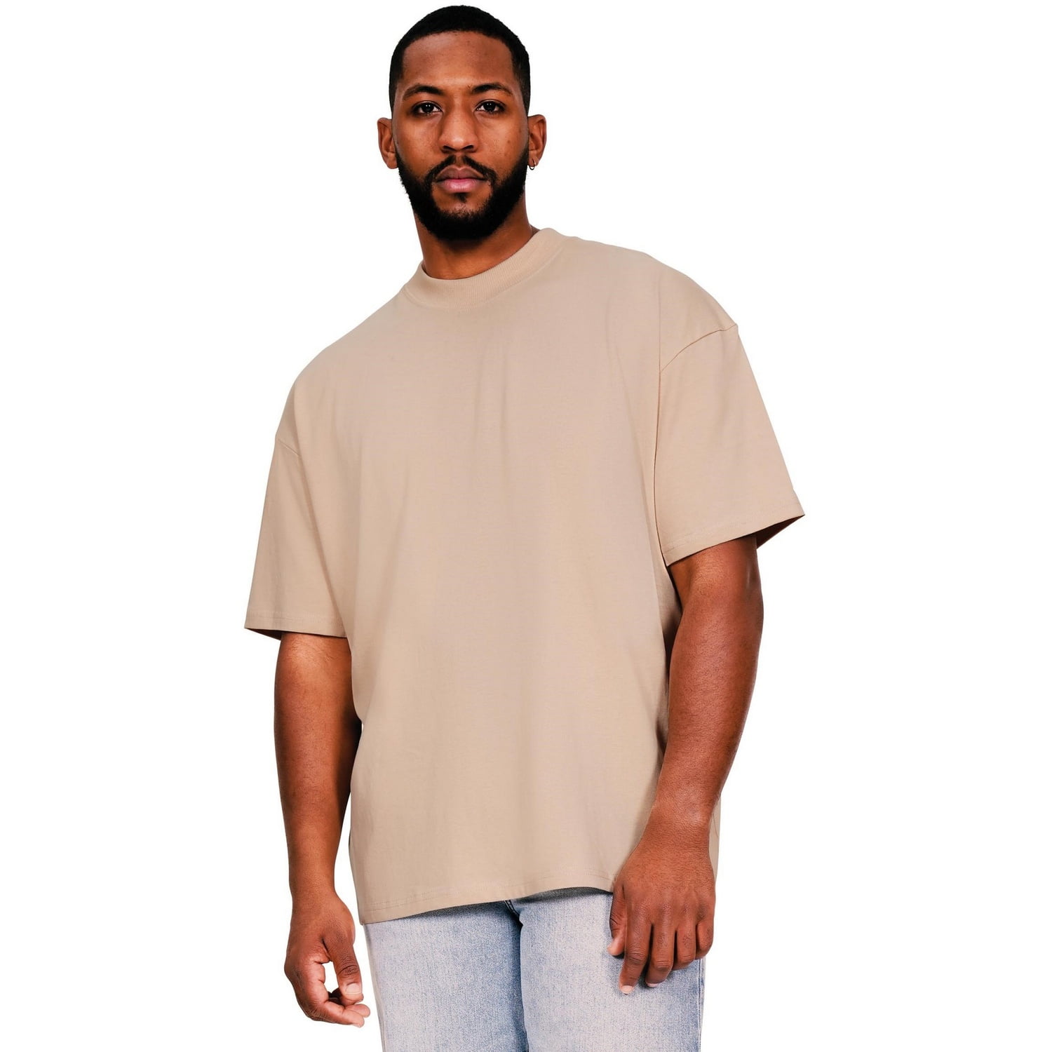 Casual Classics Mens Ringspun Cotton Extended Neckline Oversized T ...