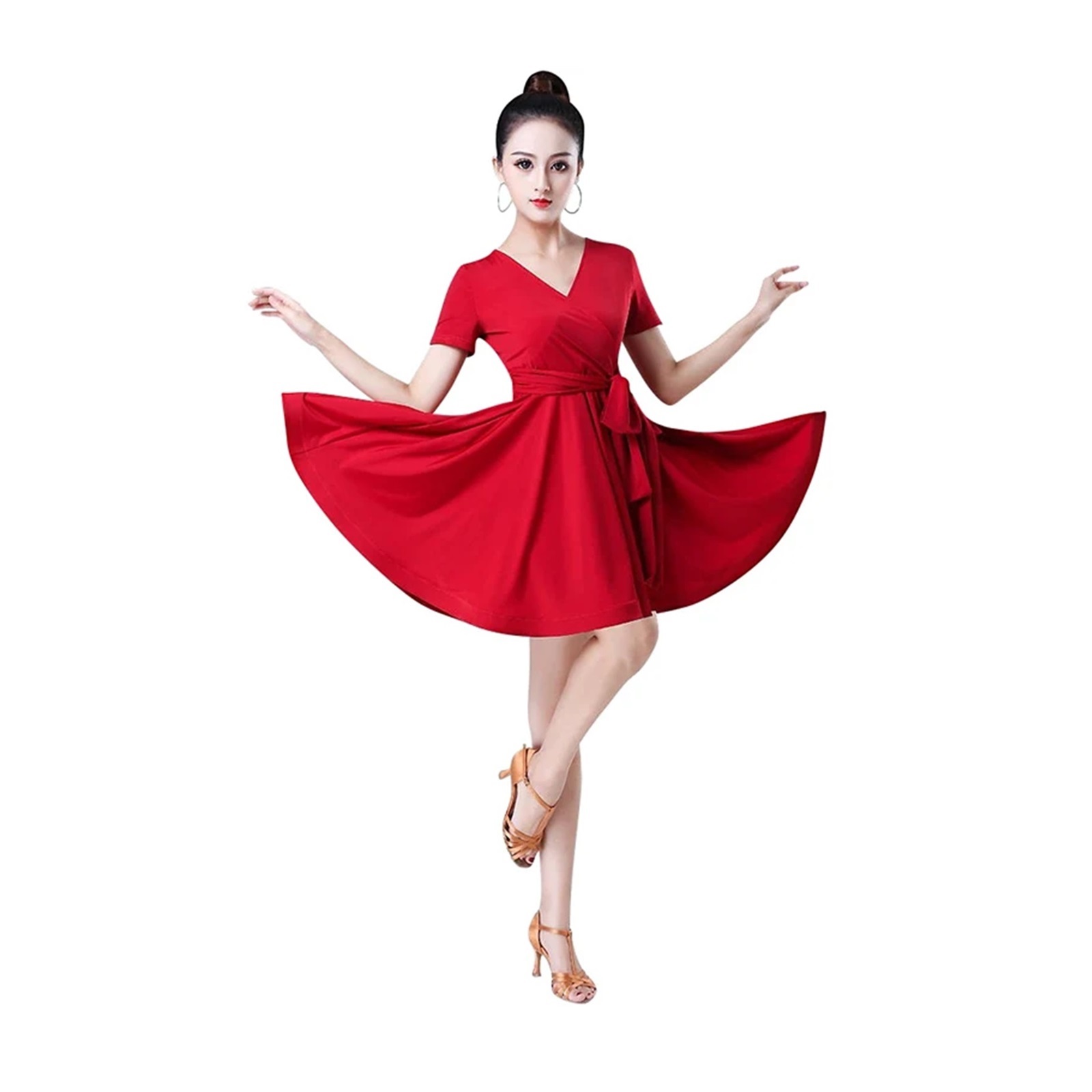 Casual Clothes Modern Dress Is Sexy Red Latin Dance Dress Female Adult ...
