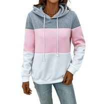 STARVNC Women Colorblock Pocket Hooded Long Sleeve Sweatshirt - Walmart.com