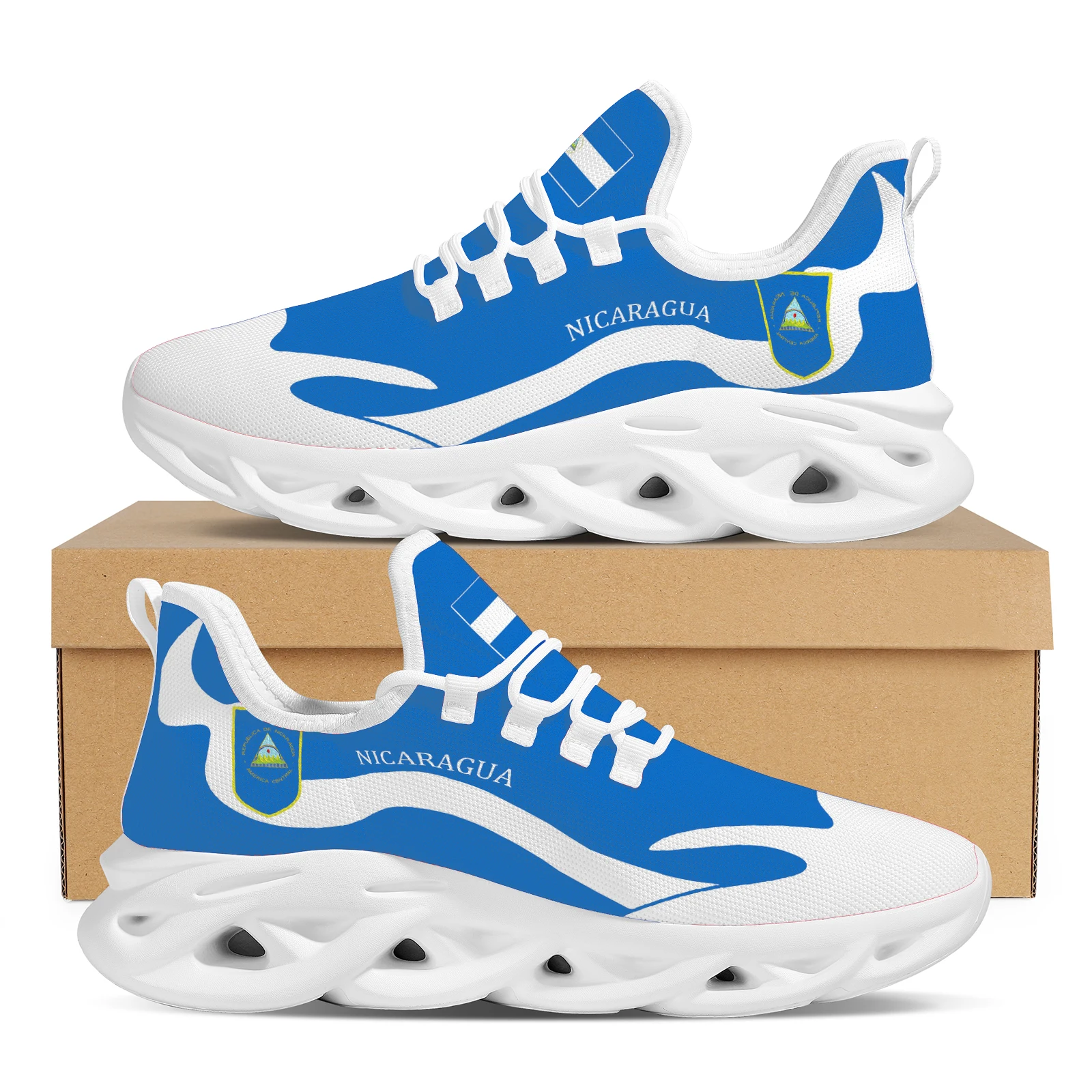 Casual Comfort Soft Sole Men's Shoes Outdoor Nicaragua Flag Print Flat ...