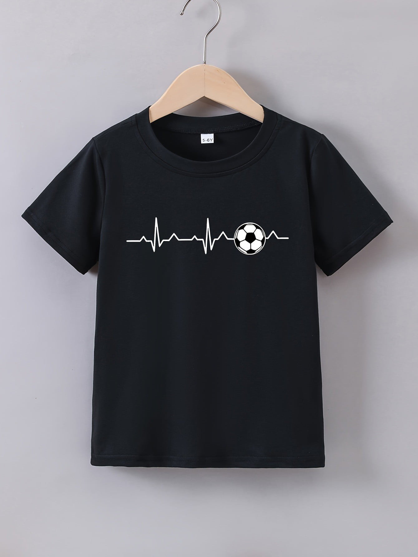 Casual Comfy Boys' Summer Top - Football Print Short Sleeve Crew Neck T ...