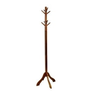 Chetwin White Wood 6 Hook Entryway Tree Coat & Hat Rack Organizer ...