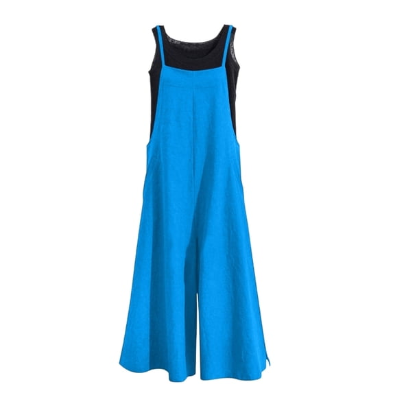 Casual Cotton Rompers Wide Leg Loose Fit Pants Adjustable Straps ...