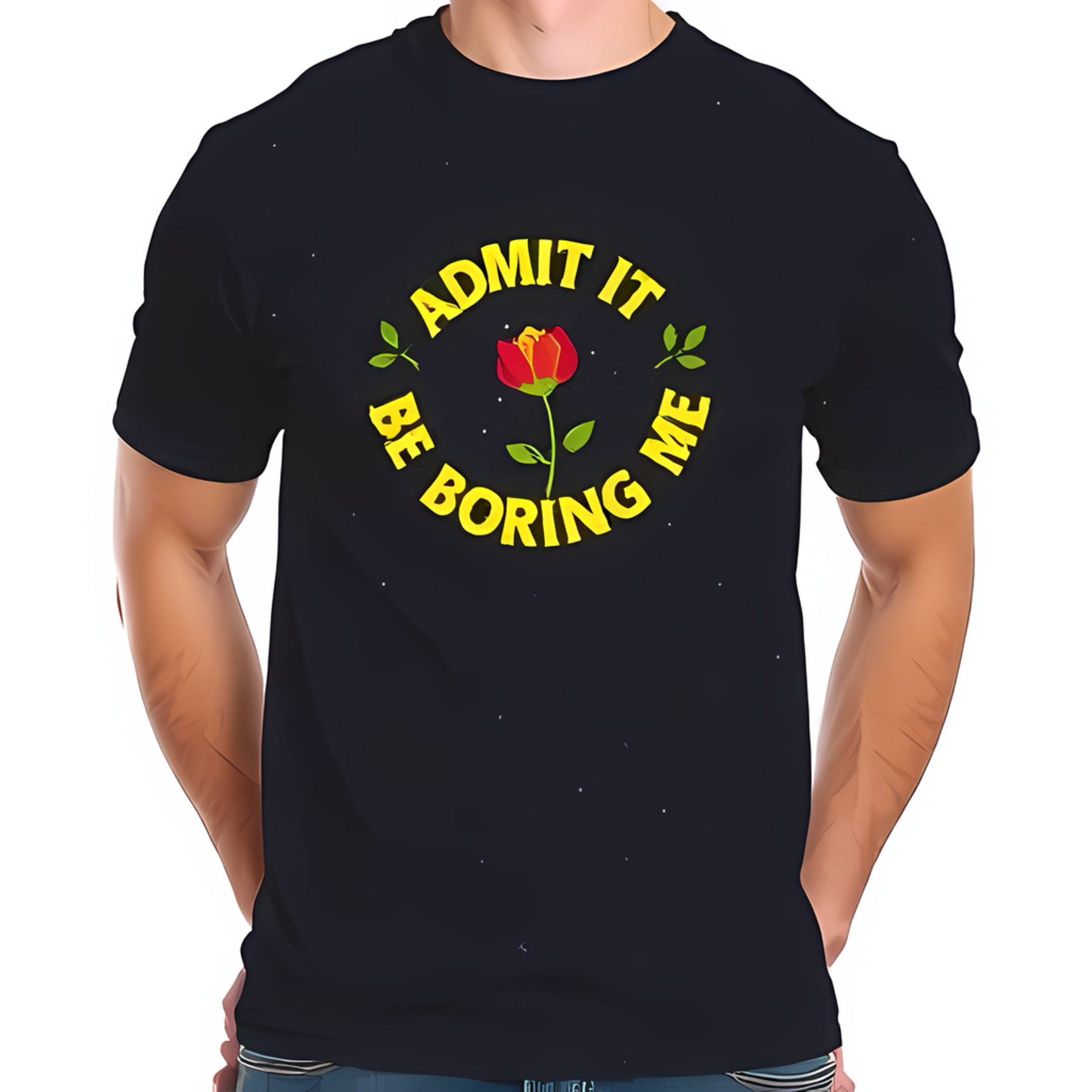 Casual Cotton Short Sleeve T-Shirt with Bold Graphic Design: " ADMIT IT ...