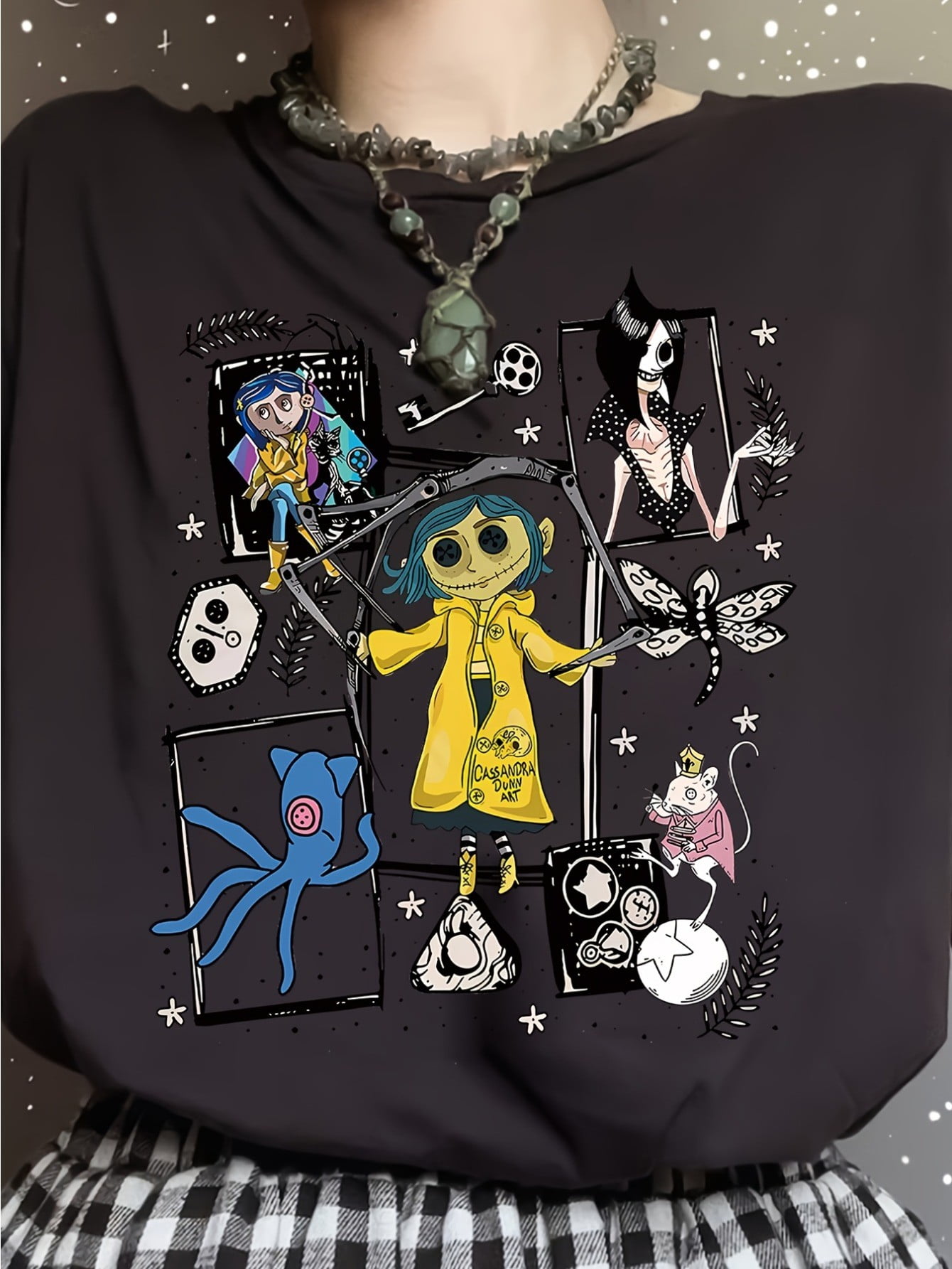 Casual Crew Neck Portrait Print Cotton T-Shirt, Regular Length, All Season, Knit Fabric 220g/m² ...