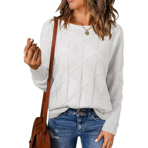 Casual Crewneck Sweaters for Women Fall Winter 2025 Lightweight Long ...