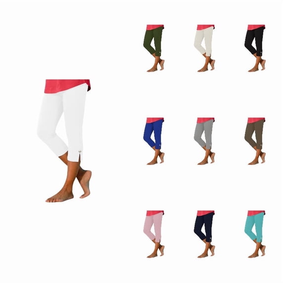 Casual Cropped Trousers Fashionable Solid Button Front Ankle Pants For ...