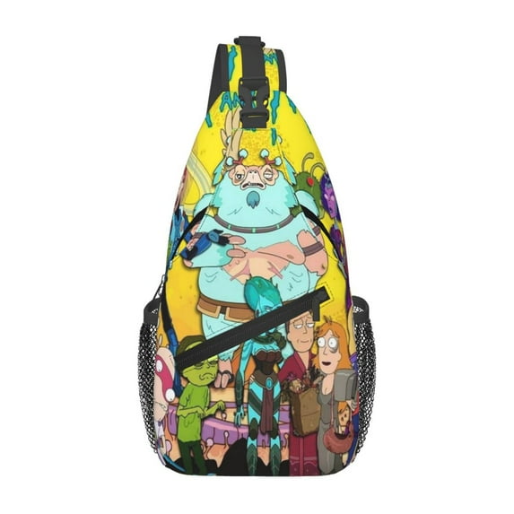 Casual Crossbody Sling Backpack, Cartoon Rick And Morty Shoulder ...