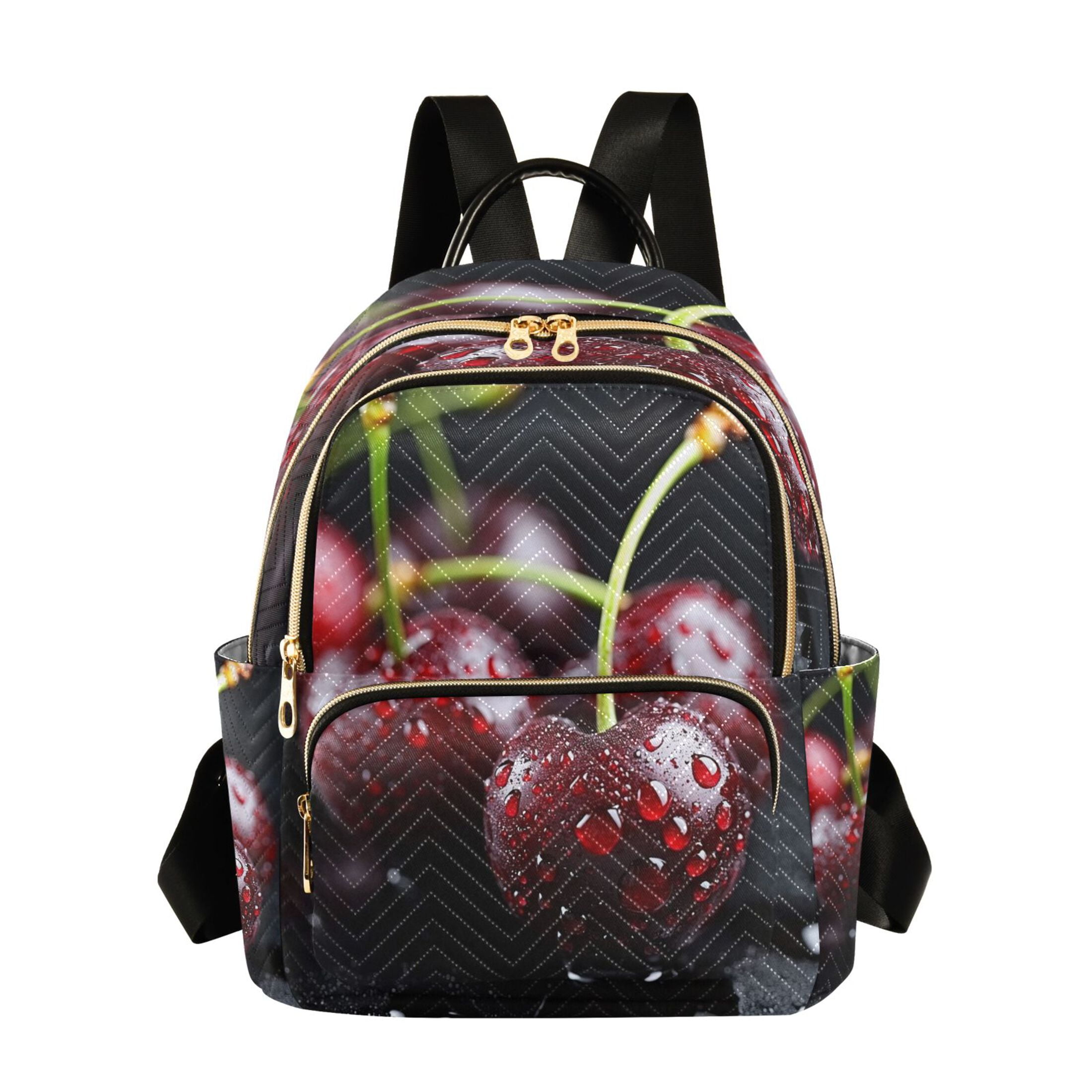 Casual Dark Red Cherries Backpack for School,College and Travel, Water ...