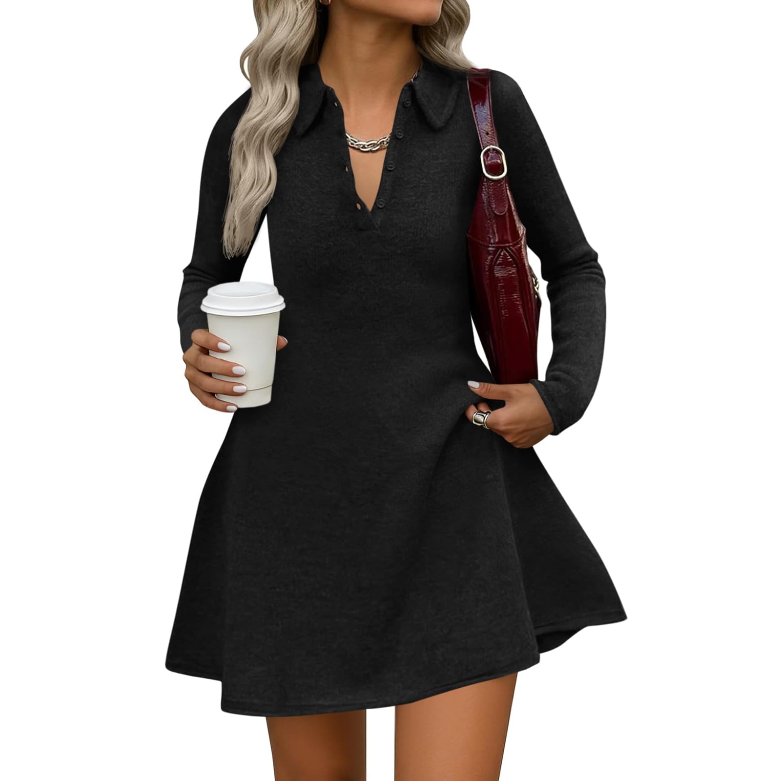 Casual Day Dress, Timeless Silhouette for Multiple Seasons, Easy Go-To ...