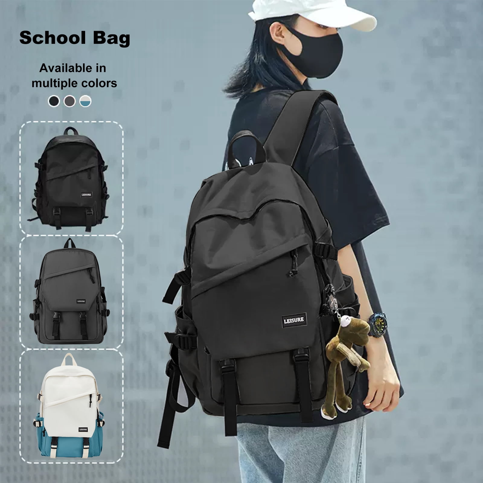 Upgraded Large Casual Daypack, Water Resistant College Laptop Backpack ...