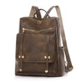 Casual Daypack for Women PU Leather Retro Style Multi Pocket with ...