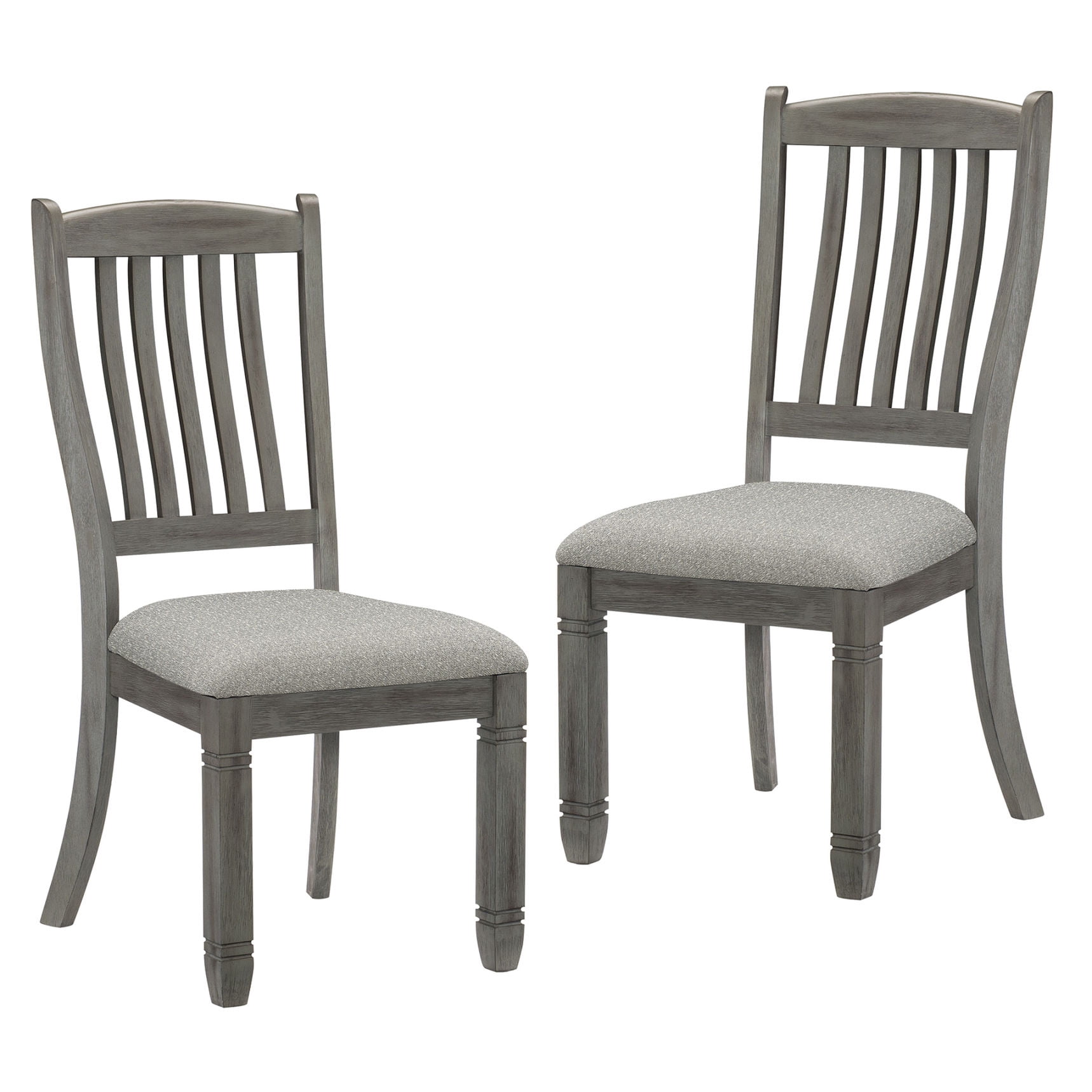 Casual Dining Height Gray Fabric Upholstered Side Chairs Set of 2 ...