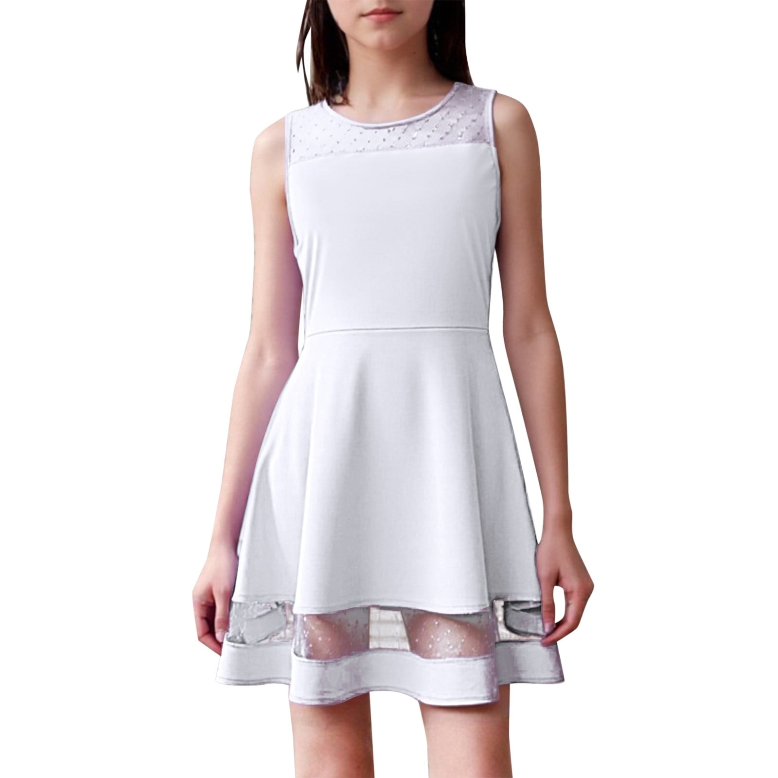 Casual Dresses Solid Color Sundress Bes Day Easter Dresss A-Line Floral ...