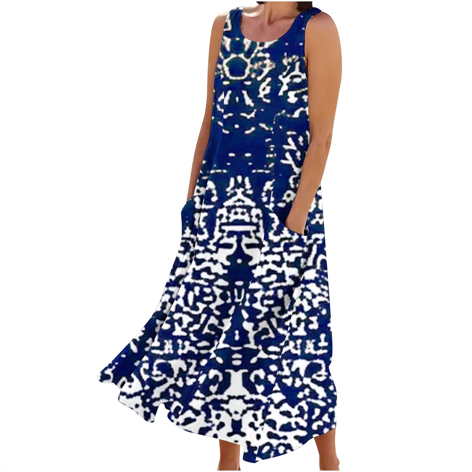 Casual Dresses for Women Elegant Casual Vintage Printed Long Dress with ...