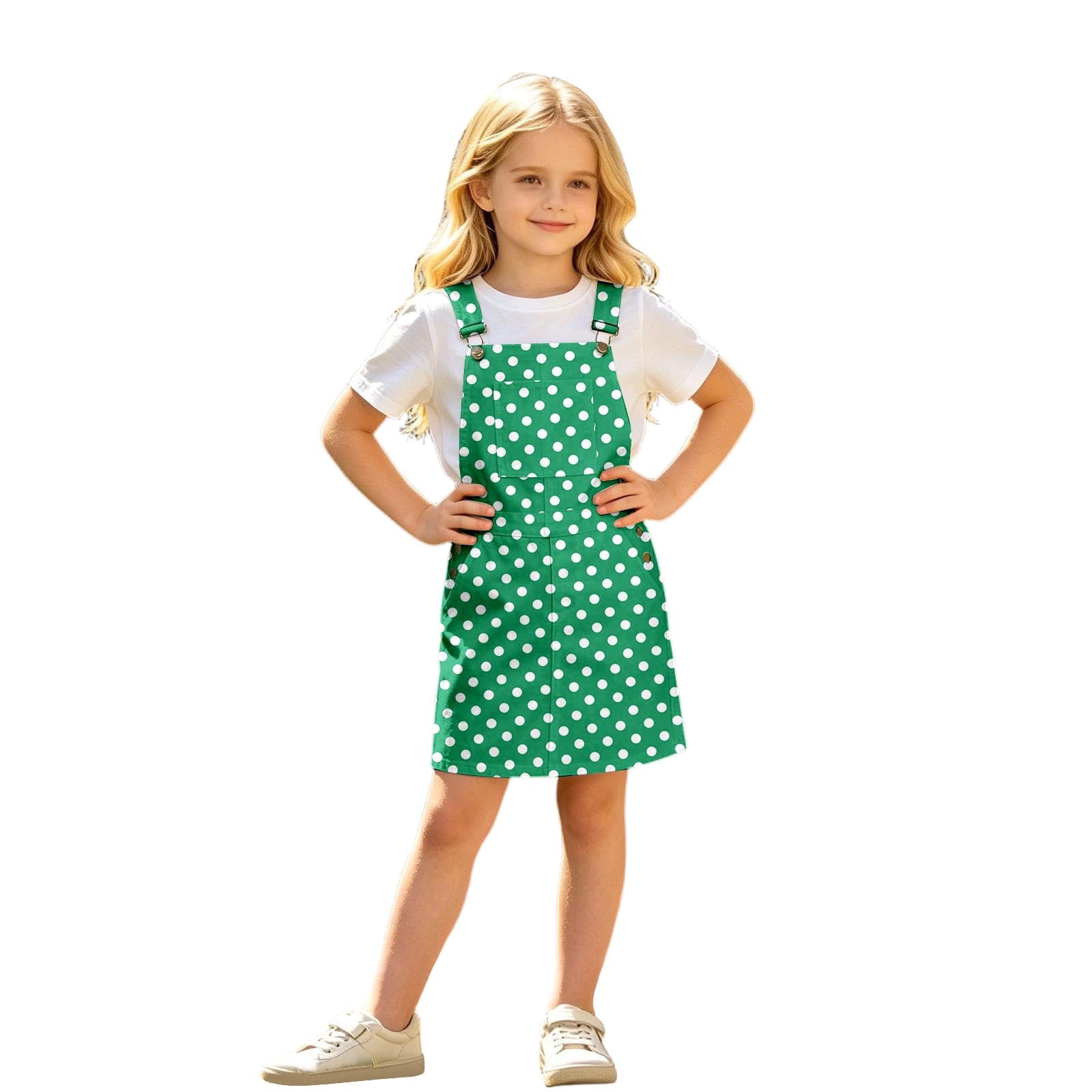 Casual Dresses for Youth Girl Sleeveless Printed Overalls Pocket ...