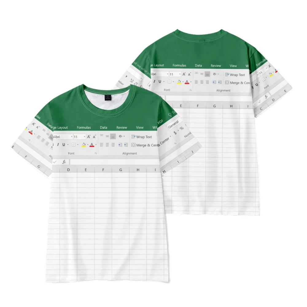 Casual Excel tshirt Spreadsheet Software Design Print Tops Tee Y2K ...