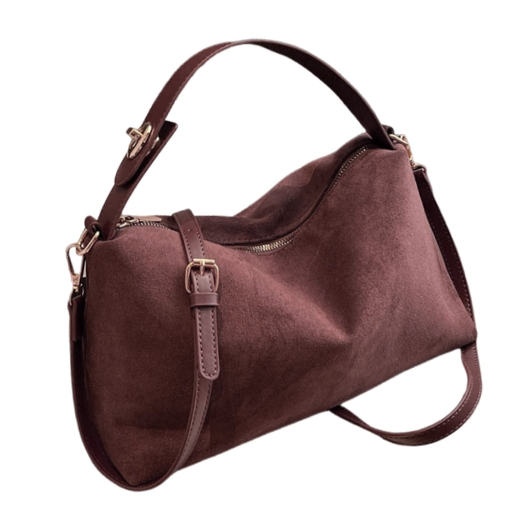 Casual Faux Sueded Shoulder Bag for Women's Elegant Crossbody Handbag ...