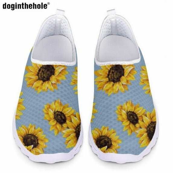 Casual Flat Shoes for Women Fashion Trend Art Sunflower Print Design ...