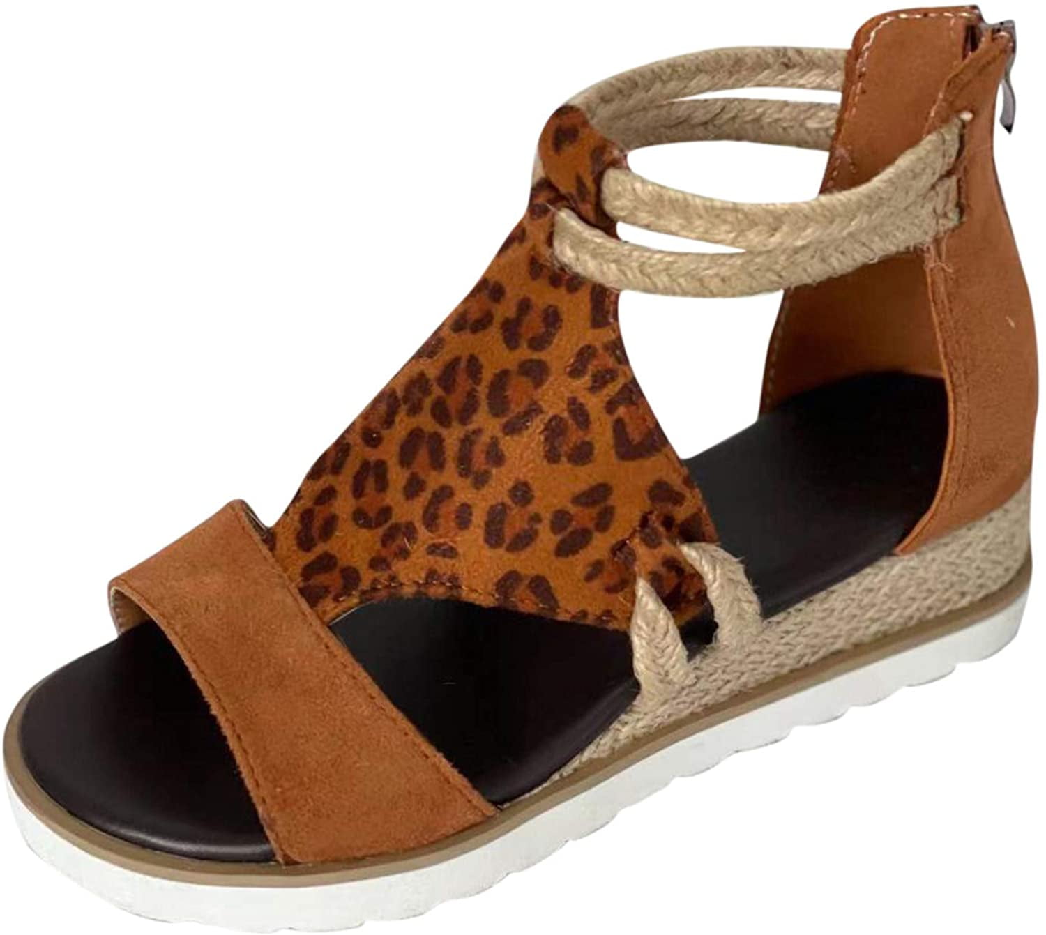 Casual Floral Slippers Womens Fashion Wedges Sandals Comfort Lace Up ...