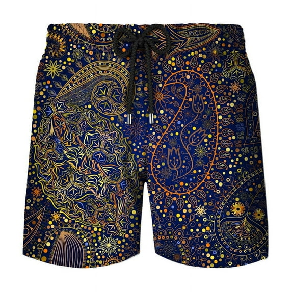 Casual Flower Graphic Shorts Pants Men 3D Printing Hawaii Beach Shorts ...