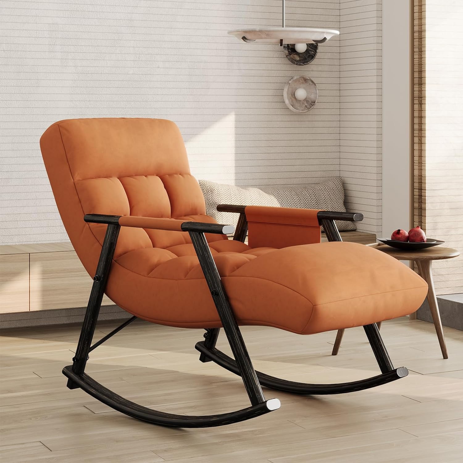 Casual Folding Rocking Chair upholstered, Lounge Rocking Chair ...