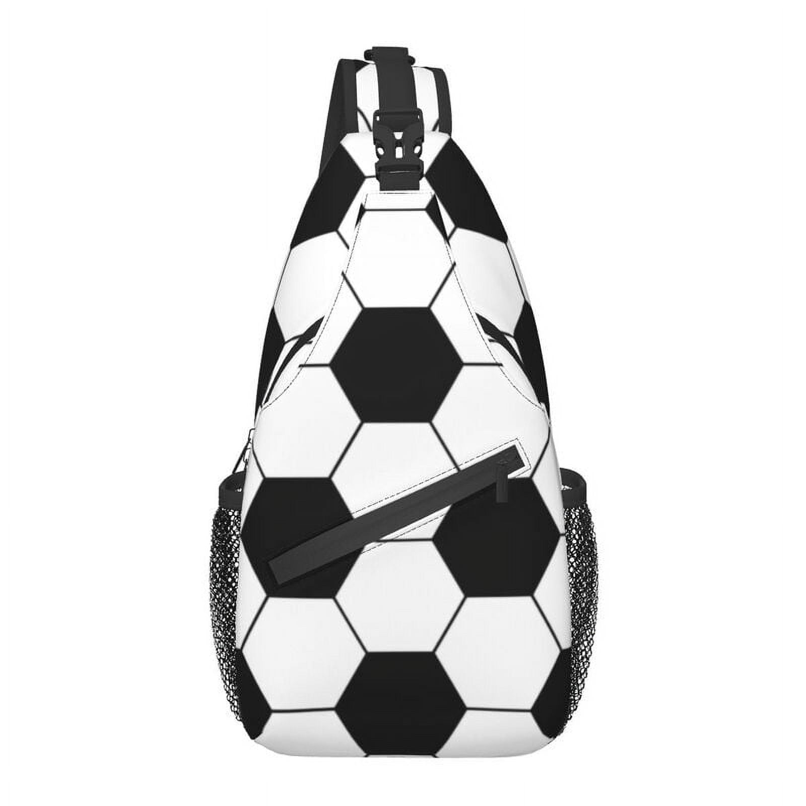 Casual Football Pattern Hexagonal Sling Bag for Traveling Men Soccer ...