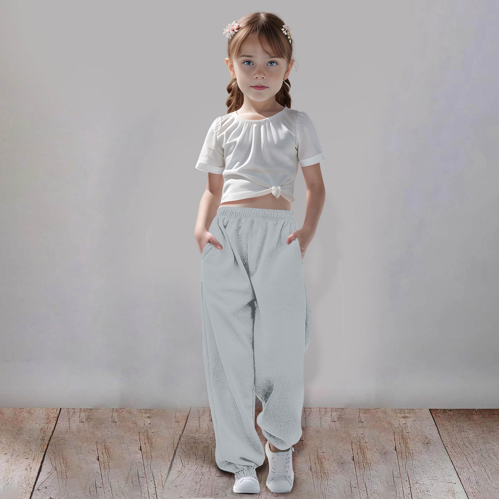 Casual Girls Pants Sweatpants for Children with Comfortable Drawstring ...