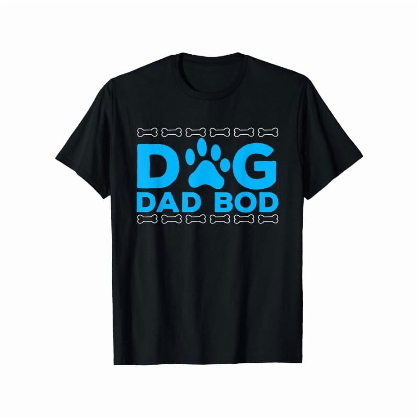 Casual Graphic Tee,Tops Has"Dog Dad Bog"Letter Print,Round Neck Regular ...