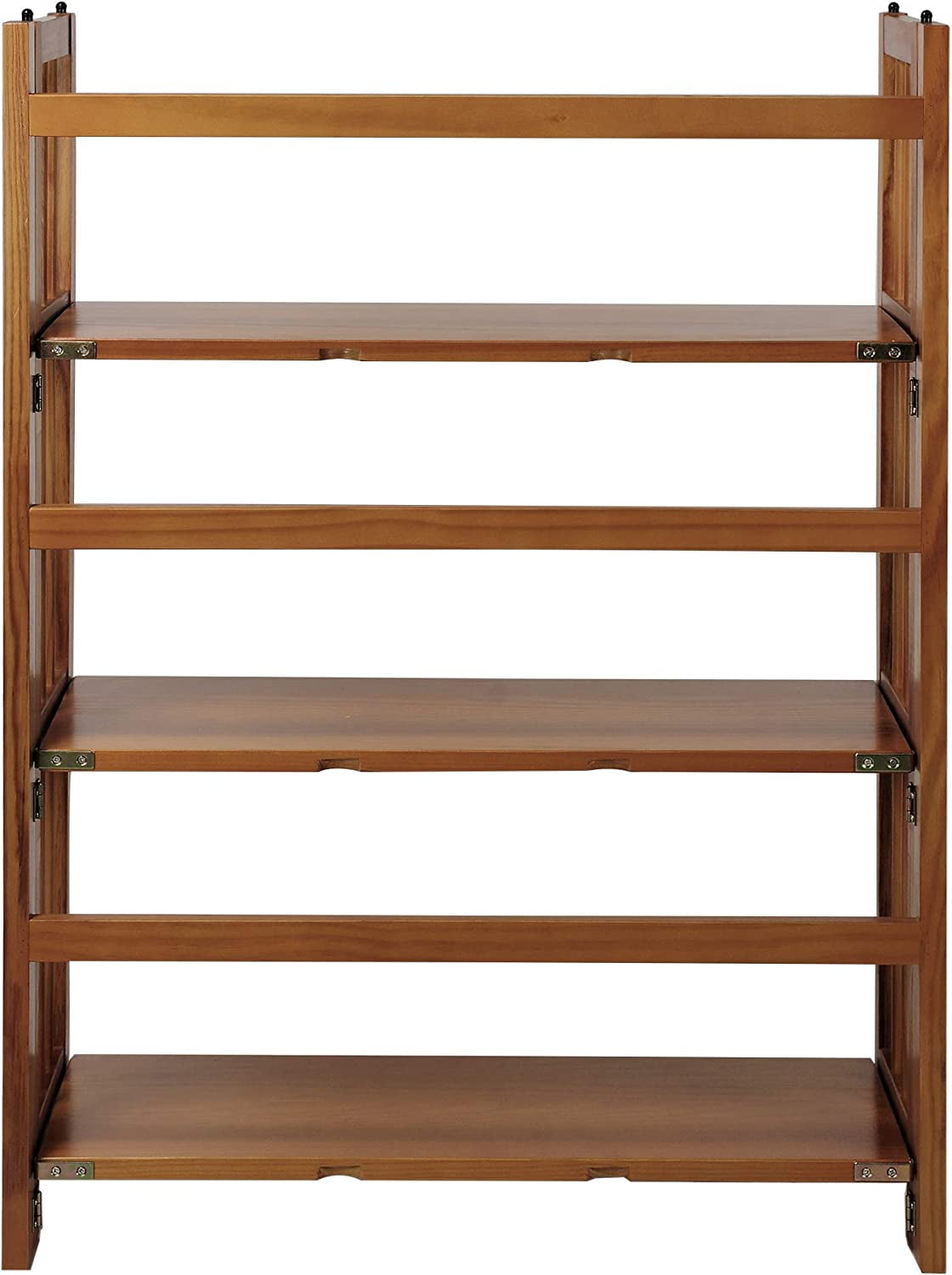 Casual Home 3-Shelf Folding Stackable Bookcase 27.5" Wide - Chestnut ...