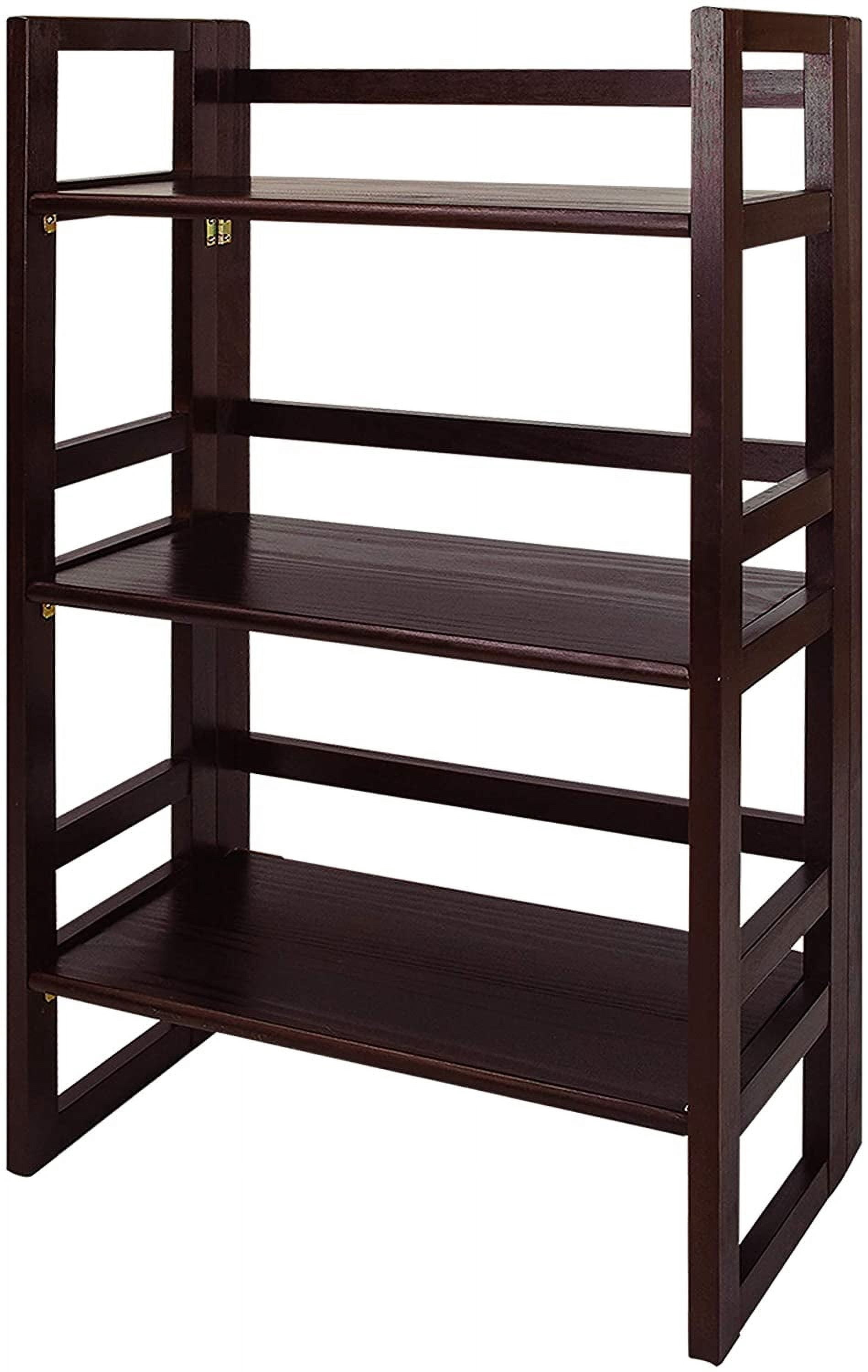 Casual Home 3-Shelf Folding Student Bookcase (20.75" Wide)-Espresso ...