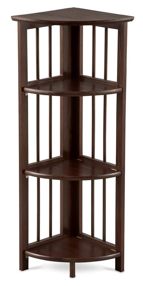 Casual Home 315-128 4-Shelf Corner Folding Bookcase - Truffle Brown ...
