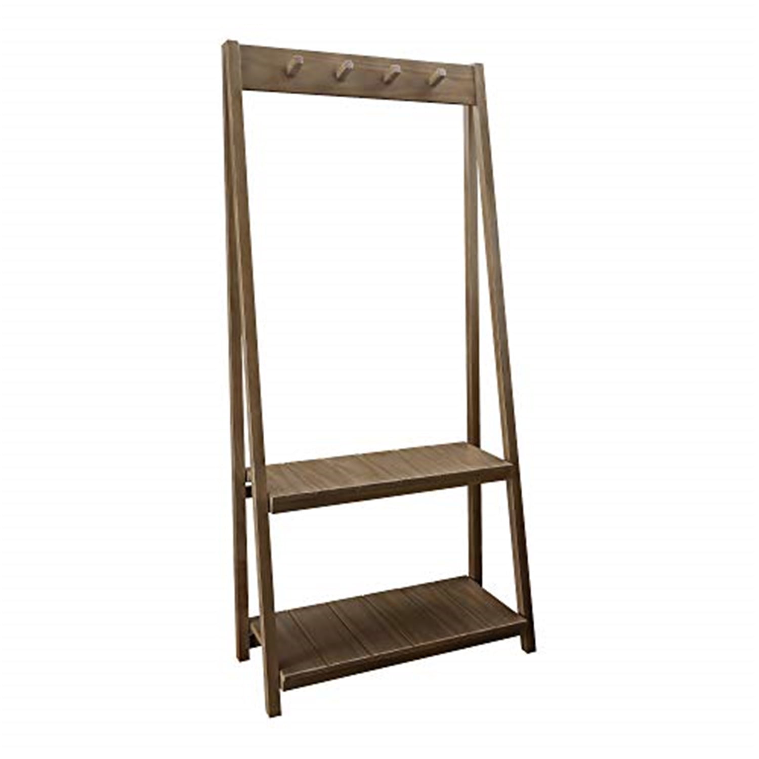 Casual Home Essex Folding Coat Rack with Two Shelves - Alpine Gray ...