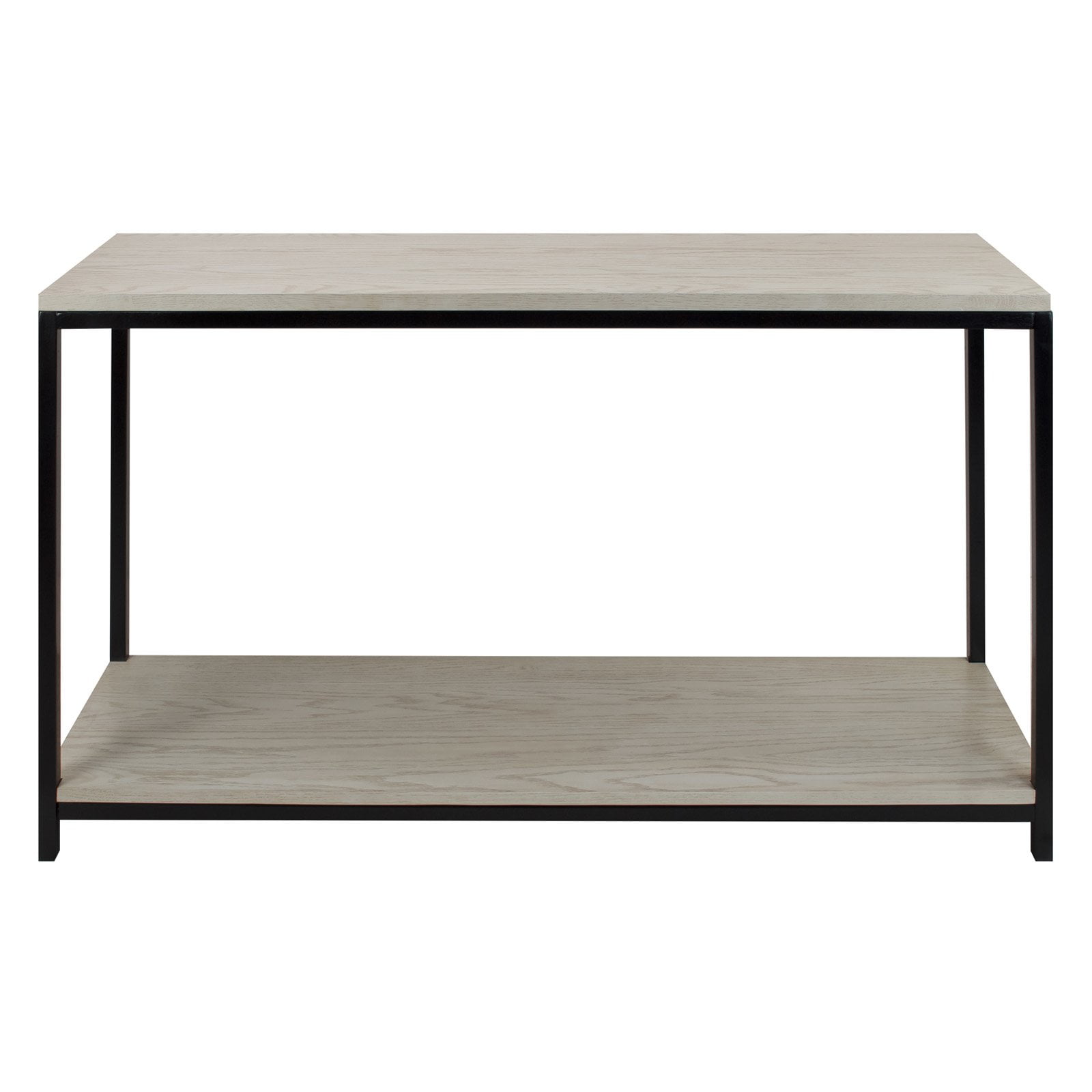 Studio Console Table with Solid Red Oak Top and Shelf - White Wash ...