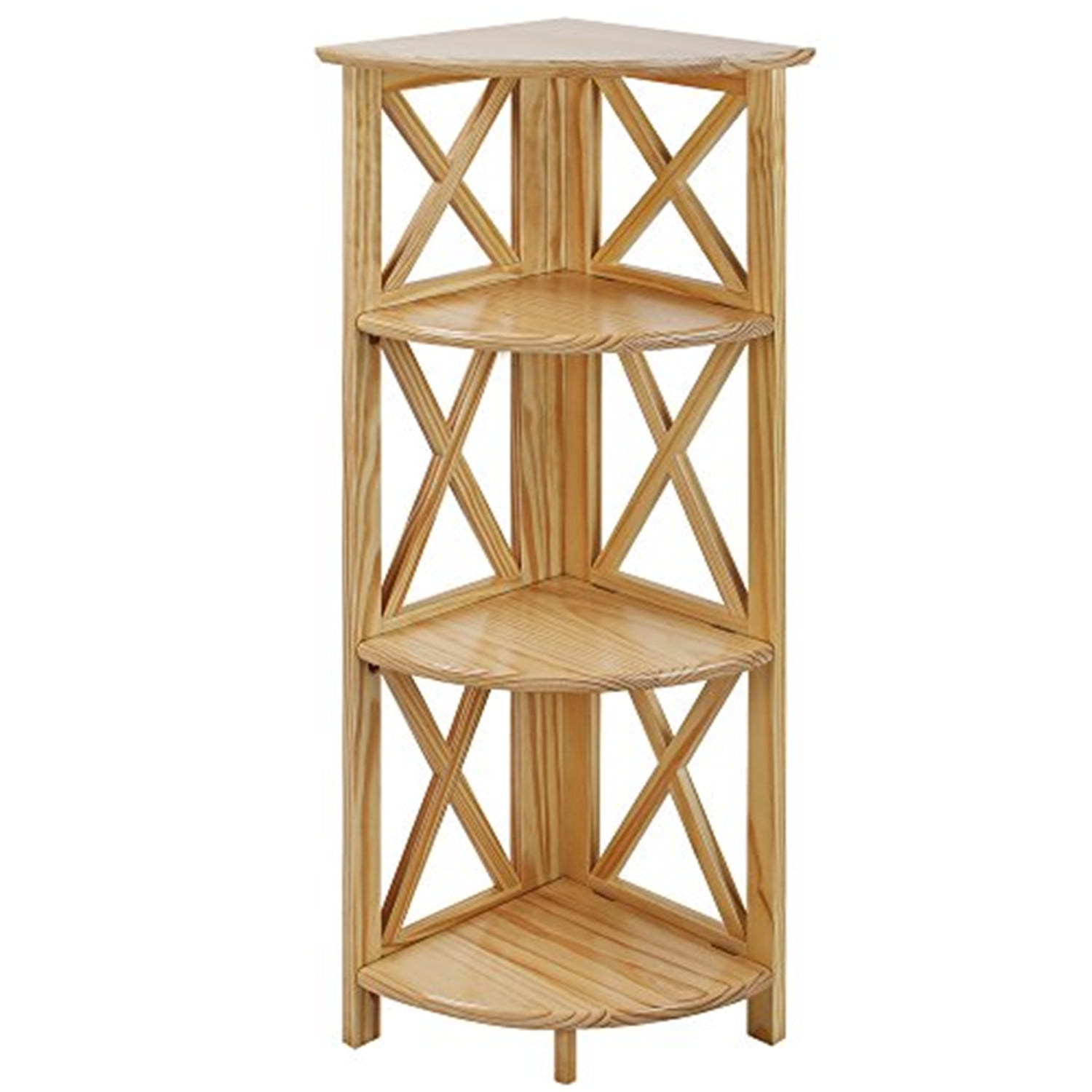 Montego 4-Shelf Corner Folding Bookcase-Natural - Walmart.com
