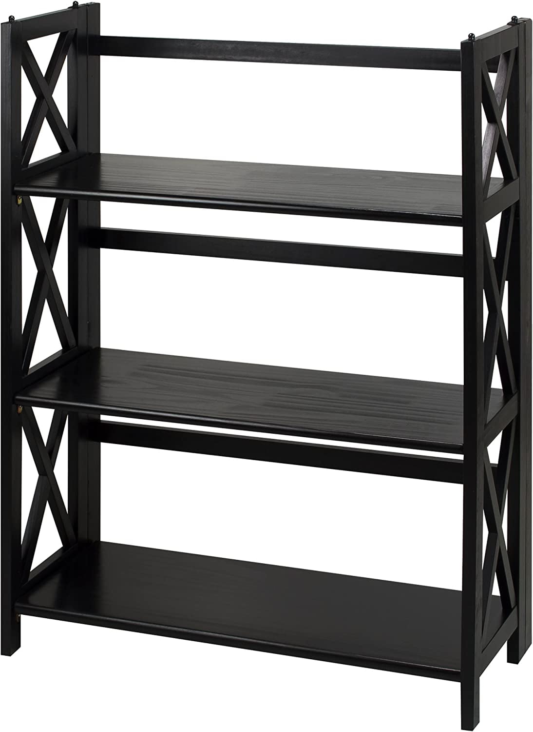 Casual Home Montego 3-Shelf Folding Bookcase, Black (New) - Walmart.com