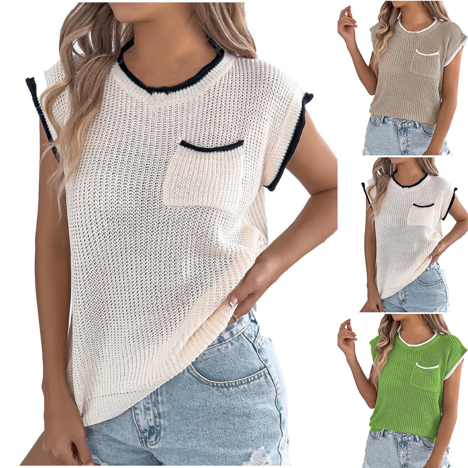 Casual Homewear Round Neck Shirts for Women Trendy Loose Fit Short ...
