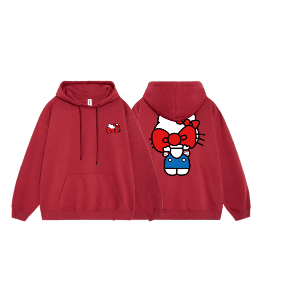 Casual Hoodie Hello Kitty Cute Autumn Winter Popular Cartoon Clothing ...