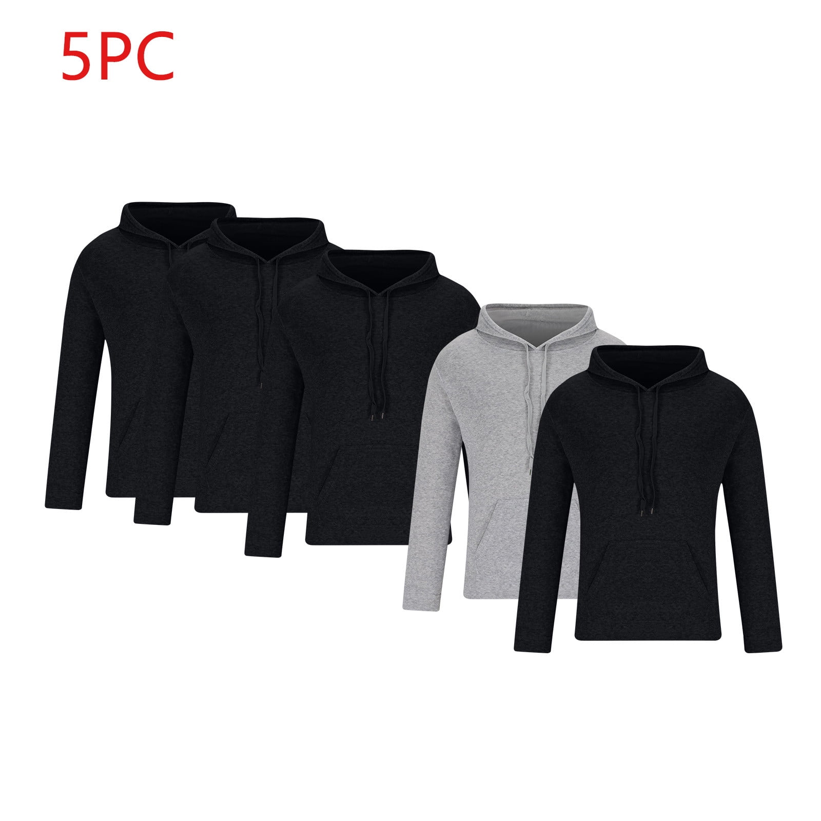 Casual Hoodies for Men 5 Pack Clearance Pullover Sweatshirts with Front ...
