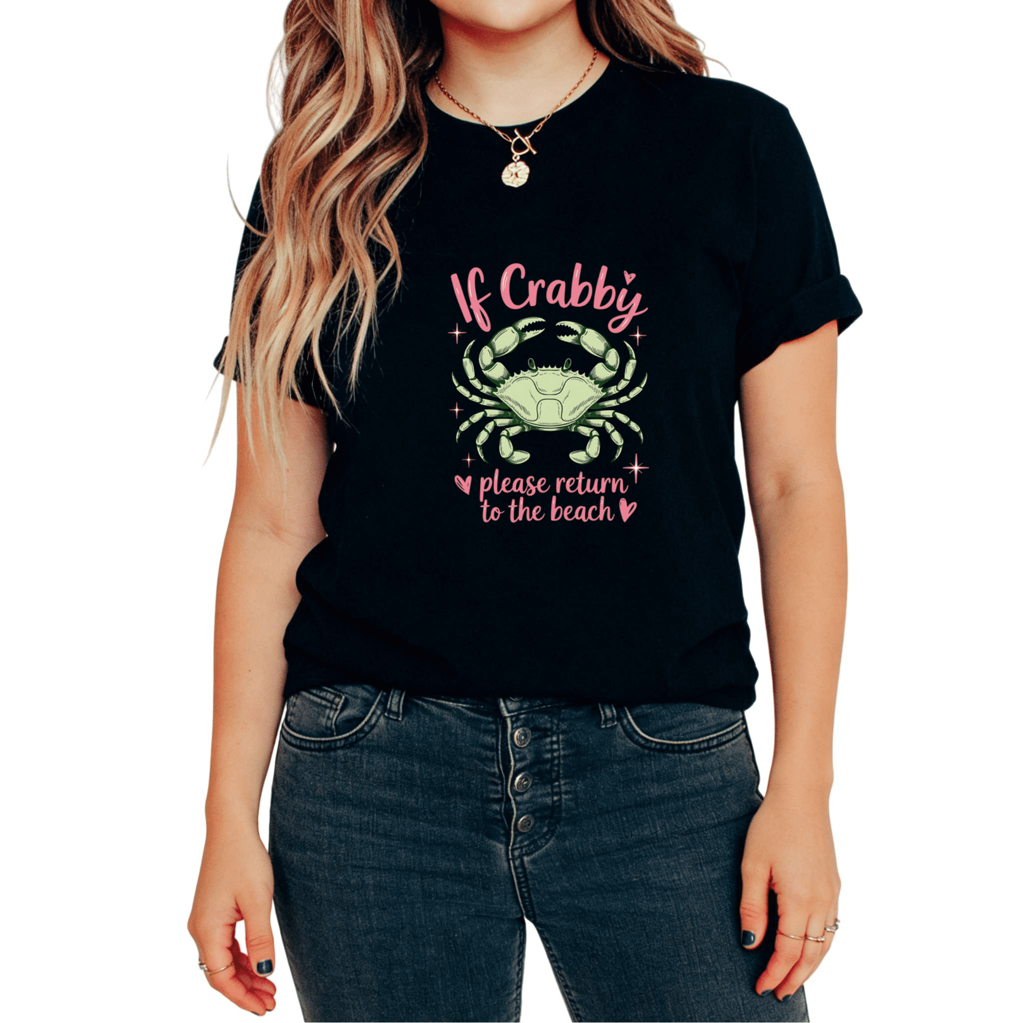 Casual If Crabby Please Return To The Beach Cute Crab raphic Tees T ...