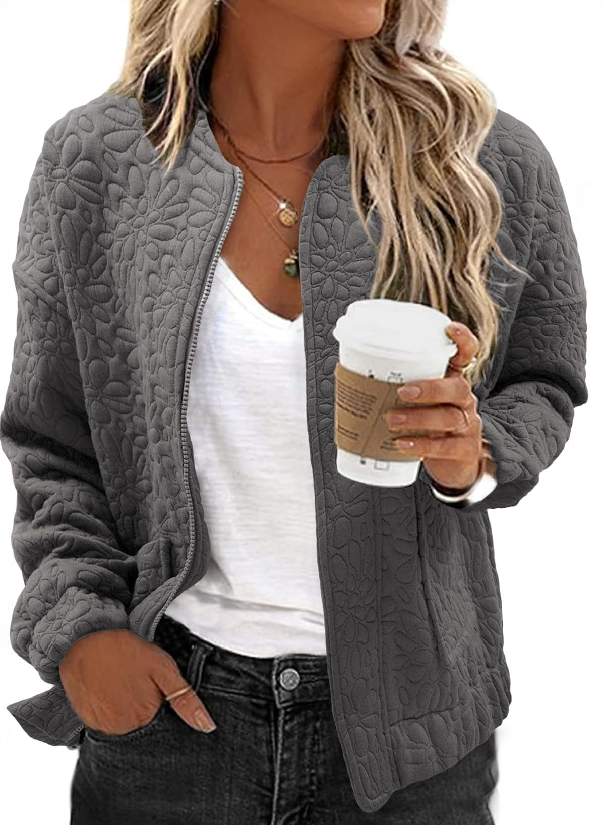 Casual Jacket for Women Lightweight Womens Spring Outfits Cute Floral ...