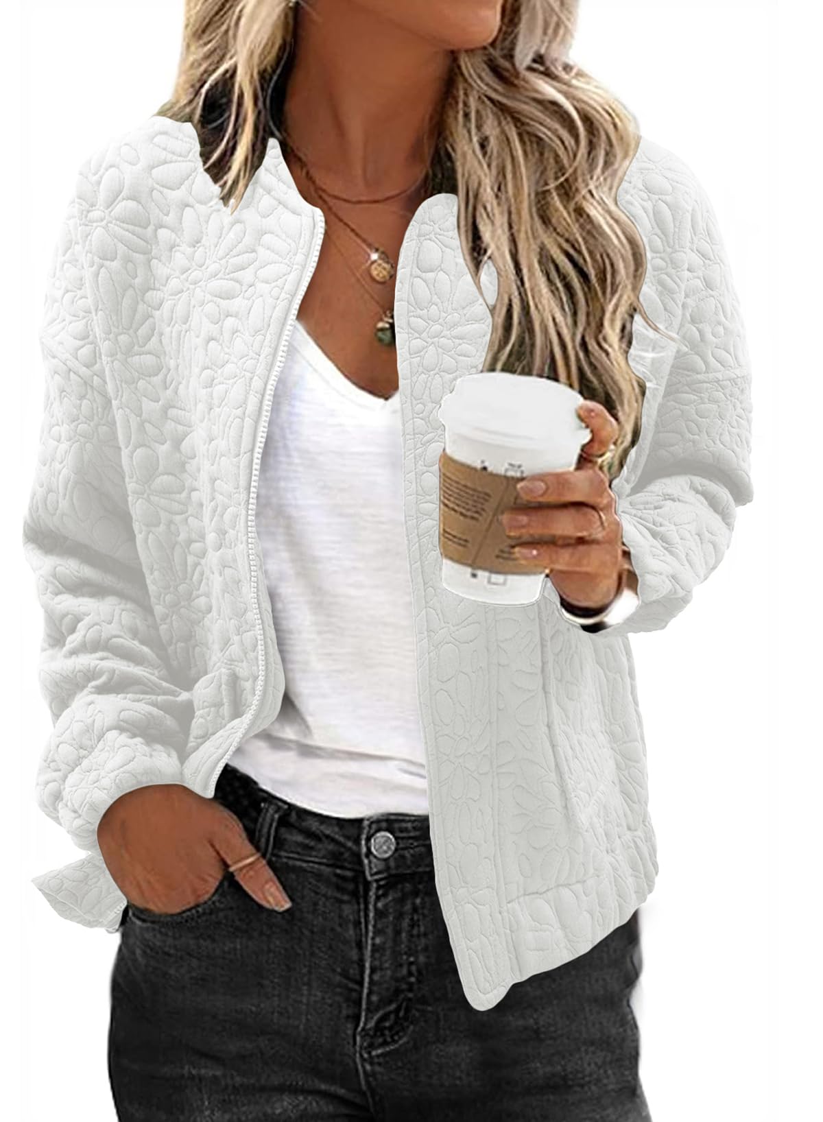 Casual Jacket for Women Lightweight Womens Spring Outfits Cute Floral ...