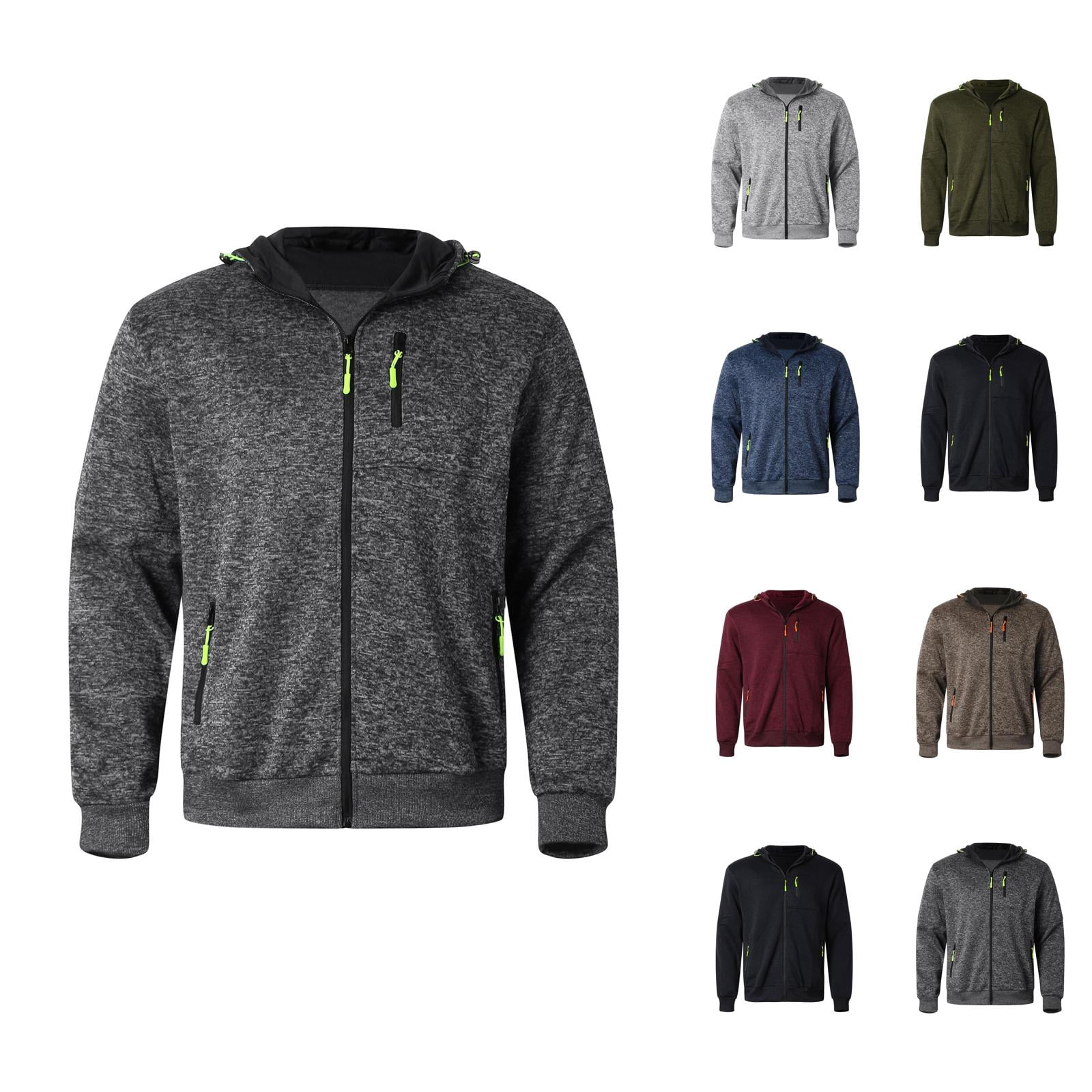 Casual Jackets for Men 2025 Fall Winter Jacquard Long Sleeve Zip Up ...