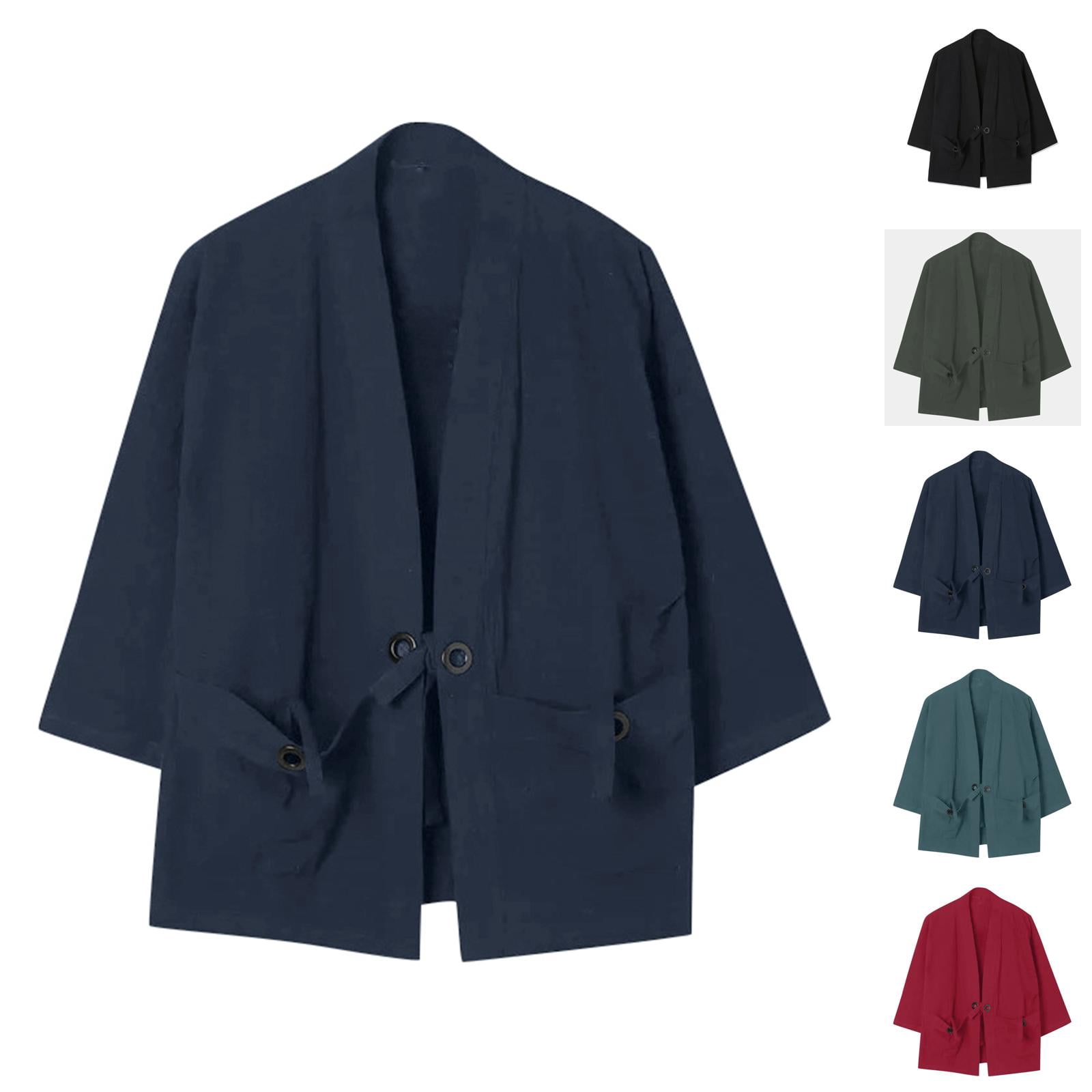 Casual Jackets for Men 2025 Japanese Lightweight Loose Linen Cardigan ...