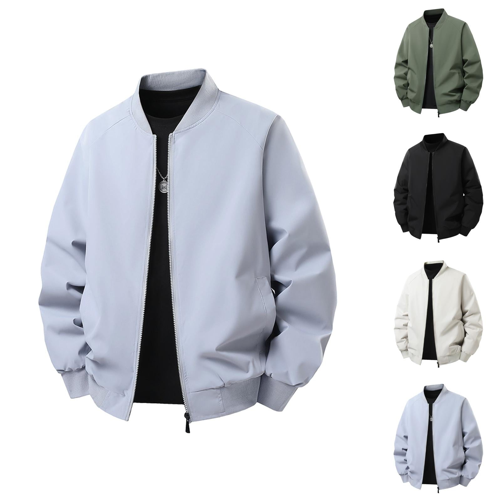 Casual Jackets for Men 2025 Lightweight Loose Fit Long Sleeve Stand ...