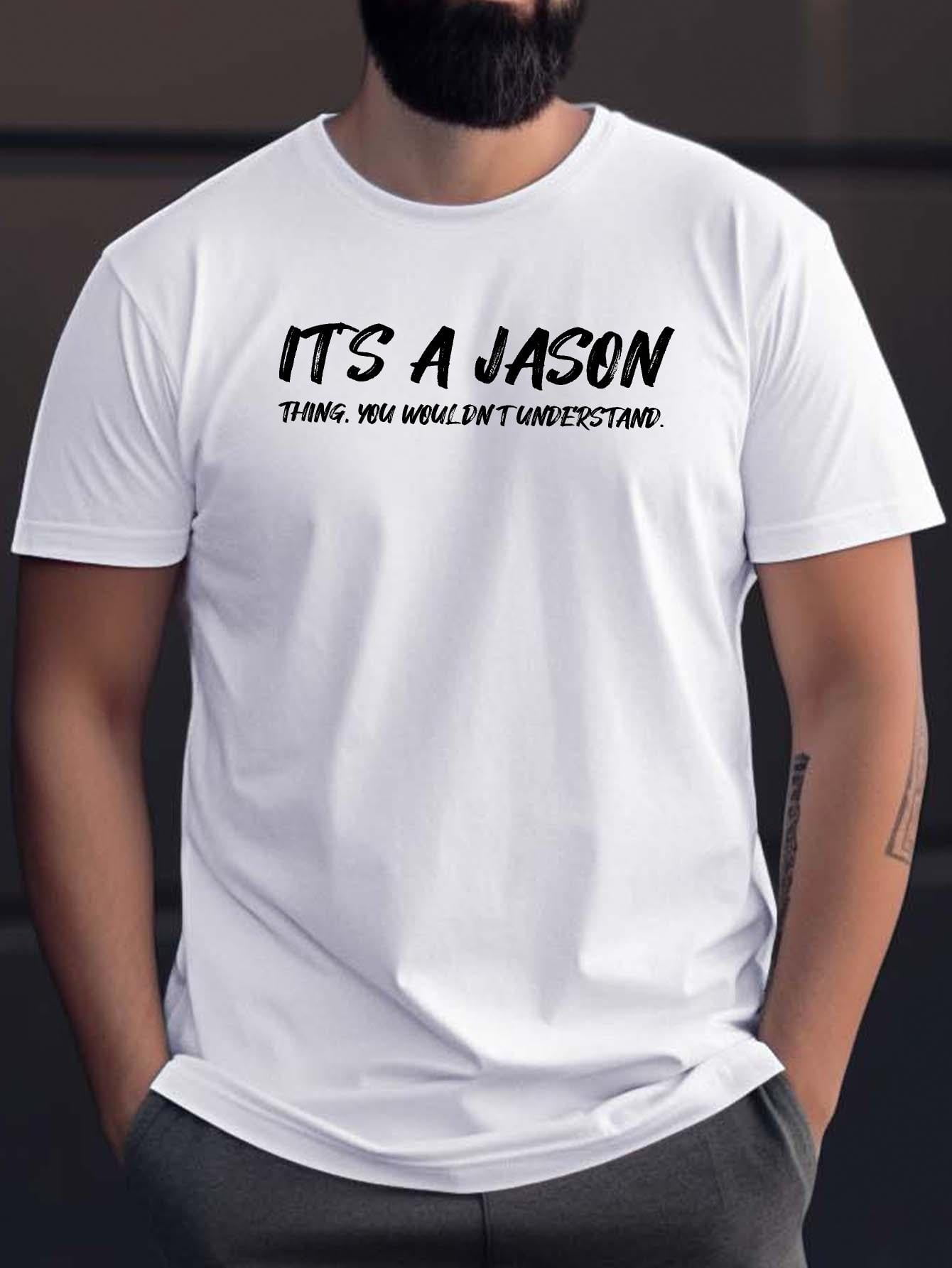 Casual Jason Thing Print Tee Shirt - Short Sleeve T-shirt for Summer ...